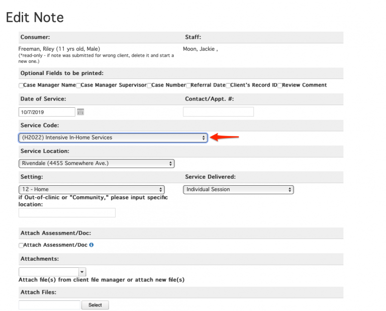 How do I change the Service Code in a submitted Note? – user's Blog!