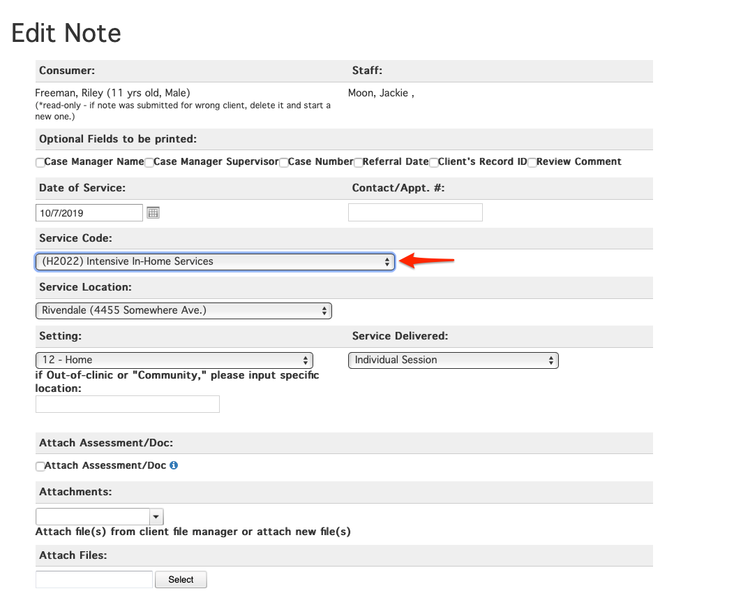 How do I change the Service Code in a submitted Note? – user's Blog!
